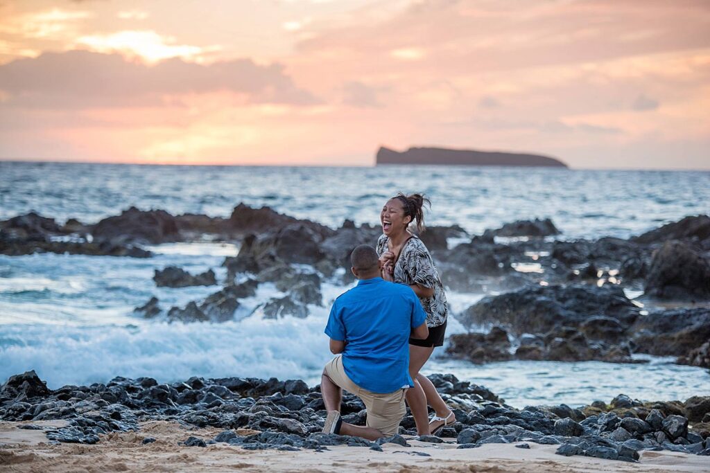 Edward + Lara | A Sunset Proposal at Makena Cove - Engaged on Maui ...