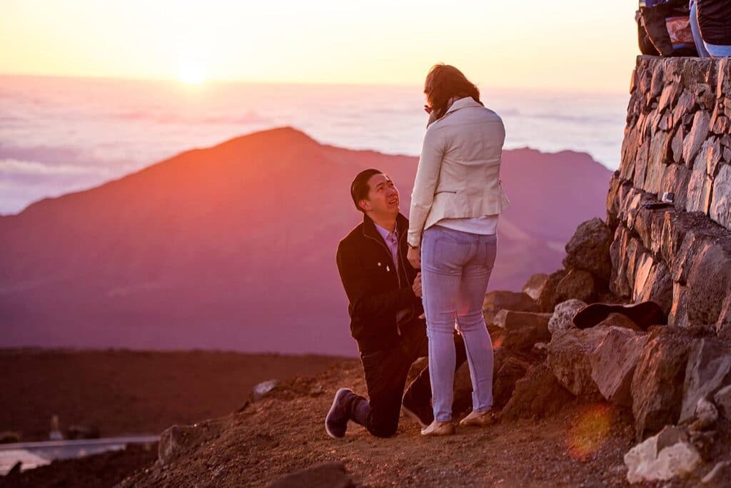 Al + Cristina | Haleakala Sunrise Proposal in Maui, Hawaii - Engaged on ...