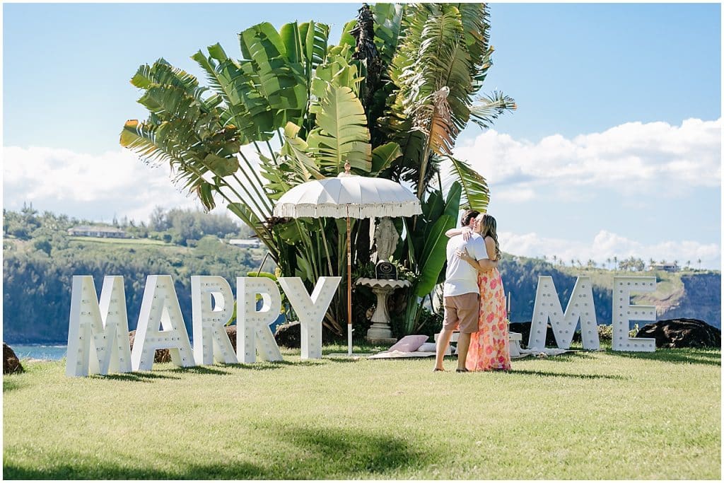 Maui Proposal with Marry Me Letters | Adam + Michelle - Engaged on Maui ...