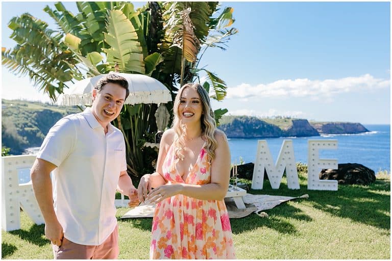 Maui Proposal with Marry Me Letters | Adam + Michelle - Engaged on Maui ...